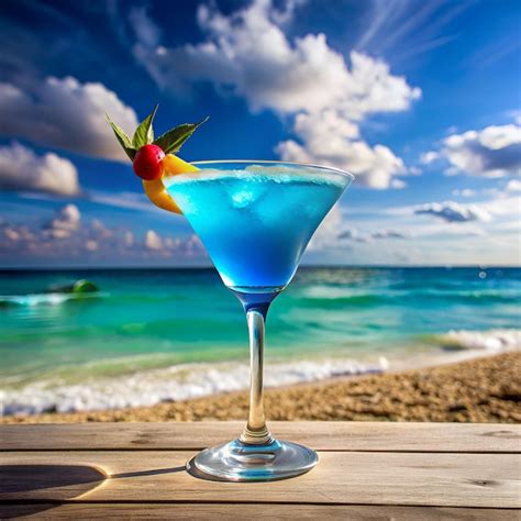 Tropical Cocktail Drinks On The Beach Premium Ai Generated Image