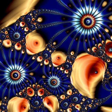 Fractal Complex Color Mandelbrot Set Detail Digital Artwork For Creative Graphic Design Stock