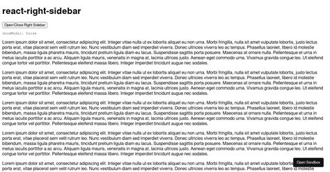 React Right Sidebar Codesandbox