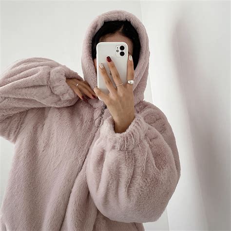 44 88밍크 퍼 후드 집업 인조퍼 극세사 베이직 누빔안감 빵빵 도톰 부들 기본 기모 박시 겨울 점퍼 잠바 자켓 에이블리