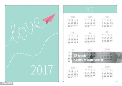 포켓 캘린더 2017 년입니다 종이 접기 종이 비행기는 하늘에서 선 단어 사랑 대 쉬 2017년에 대한 스톡 벡터 아트 및 기타 이미지 2017년 공예 귀여운