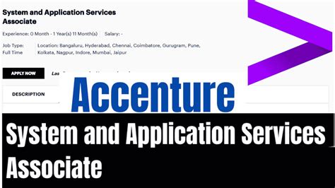 Accenture Sasa System And Application Services Associate