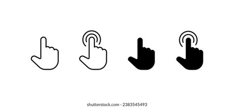 Computer Mouse Click Cursor Black Arrow Stock Vector Royalty Free