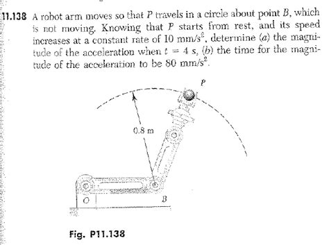 Solved A Robot Arm Moves So That P Travels In A Circle About
