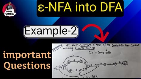 Convert ε Nfa Into Dfa Example 2 Important Questions Lexical Analysis Youtube