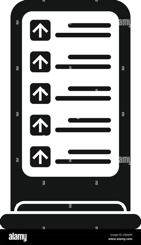 Black And White Icon Of A City Navigation Panel Showing Multiple Up