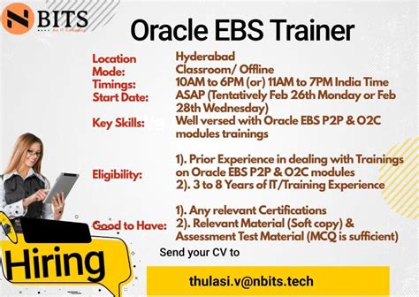 Thulasi V On Linkedin Trainings Oracletrainings Oracleebstrainings Oracleebsp2p