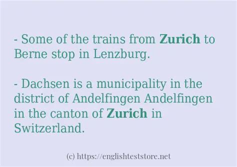 Zurich Example Sentences Englishteststore Blog
