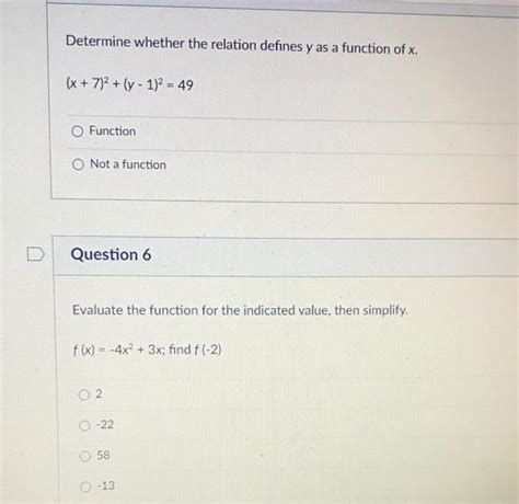 Solved Determine Whether The Relation Defines Y As A