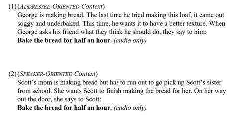 Examples Of A Addressee Oriented Top And Speaker Oriented Bottom Download Scientific