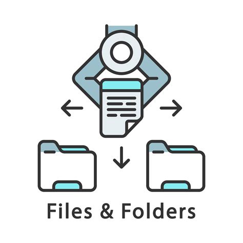Files And Folders Color Icon Robot Moving Files Into Folders