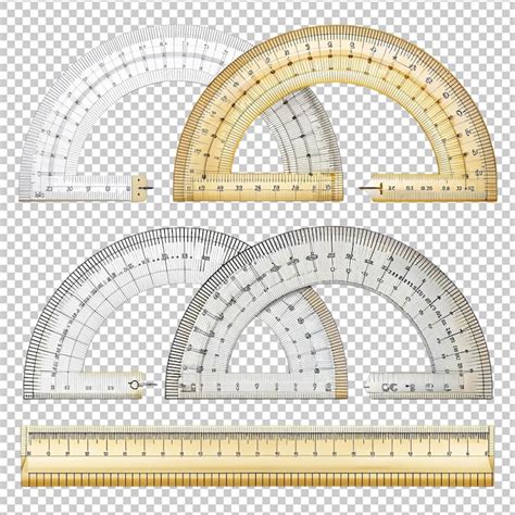 Angles Measuring Tool Set Round Protractors Scale Degrees Measure Metric Rulers Set Equipment