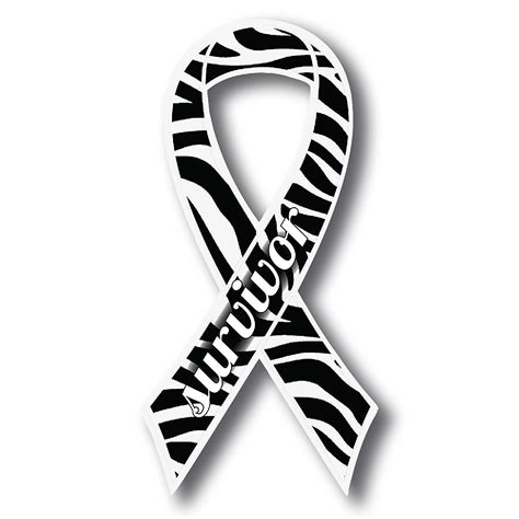 Magnet Me Up Support Carcinoid Cancer Survivor Zebra Ribbon Magnet