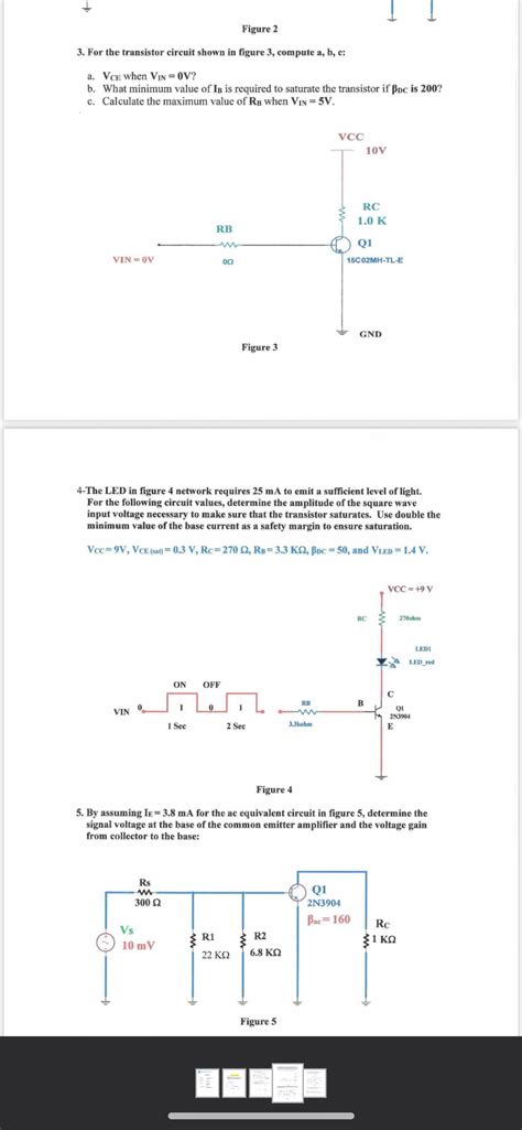 3 For The Transistor Circuit Shown In Figure 3