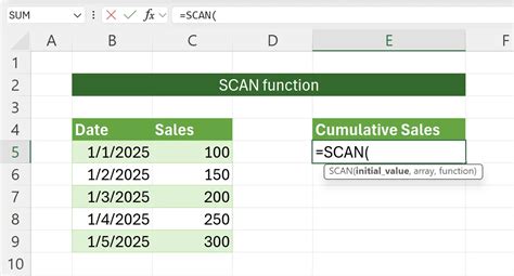 Excel Scan 函数教程 Excel 路线图