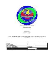 LAB REPORT CHEM EXP 2 Pdf KOLEJ MATRIKULASI LABUAN SK015 2022 2023 LAB REPORT EXPERIMENT 2