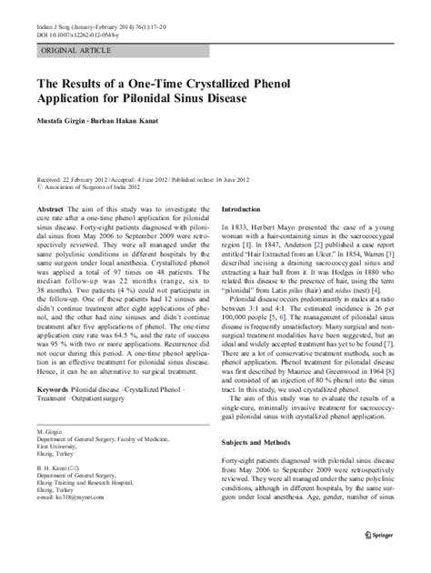 Pdf The Results Of A One Time Crystallized Phenol Application For