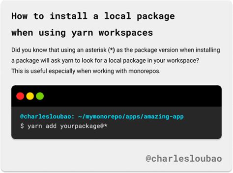 How To Install A Local Package When Using Yarn Workspaces Rwebdev