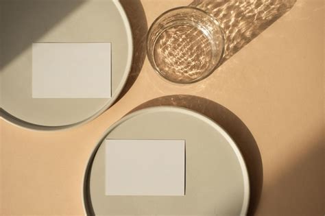 Premium Photo Blank Paper Sheet Card With Mockup Copy Space Minimal