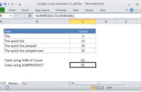 Count Total Characters In A Cell Excel Formula Exceljet