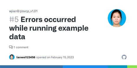 Errors Occurred While Running Example Data · Issue 5 · Wjian8psvcpv101 · Github