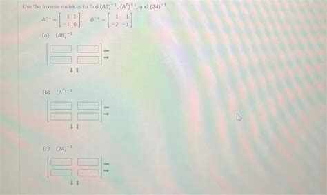 Solved Use The Inverse Matrices To Find Ab 1 At 1 ﻿and