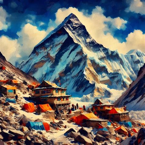 Mount Everest Premium Ai Generated Image