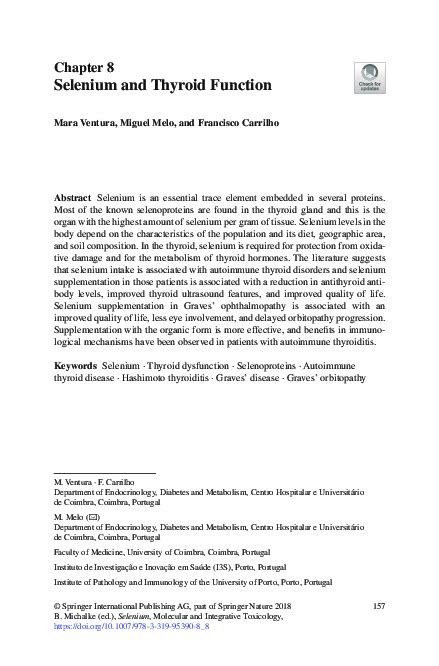 Pdf Selenium And Thyroid Function