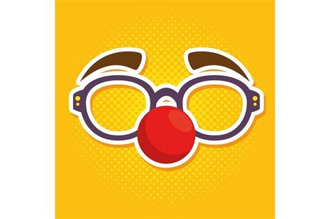 Fool Clown Glasses With Red Nose