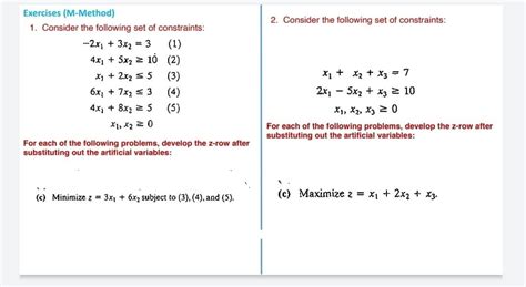 solved 2 consider the following set of constraints