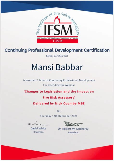 Nebosh Mansi Babbar On Linkedin Cpd Professionaldevelopment Fireriskassessors Firesafety