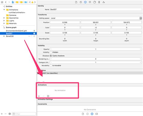 Collada Scenekit Dae Animation Not Appearing In Attributes Stack