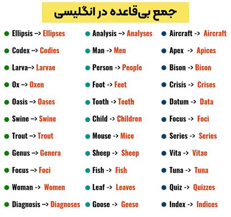 100 اسم جمع بی‌ قاعده در انگلیسی ویدیوی آموزشی آکادمی روان