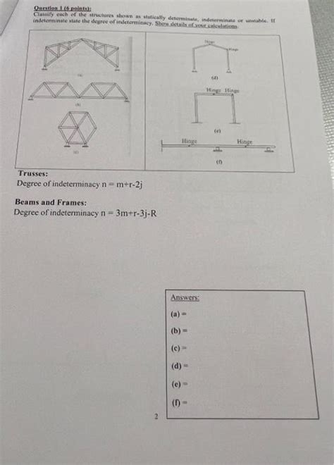 solved quration 1 6 points classify each of the structures