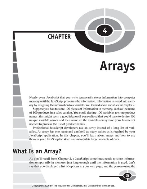 Arrays 75 Chapter 4 Arrays Nearly Every Javascript That You Write