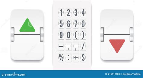 Retro Score Board Clock Template White Scoreboard Number Font Vector Modern Ui Design Of Old