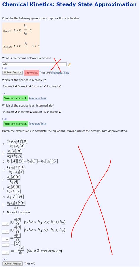 Solved Chemical Kinetics Steady State Approximation Chegg Com