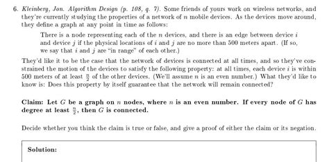 Solved 6 Kleinberg Jon Algorithm Design P 108 Q 7 Chegg