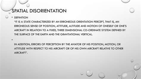 Spatial Disorientation In Aviation Pptx Medical Health Spatial Disorientation In Aviation Pptx Medical Health