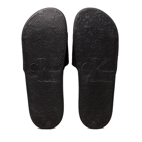Calvin Klein Papuci Pentru Plajă Femei Ck Jeans Negri Cu Logo 2379dsl1835n Slapi De Baie Femei