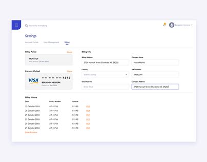Billing Ui Design Projects Photos Videos Logos Illustrations And Branding Behance