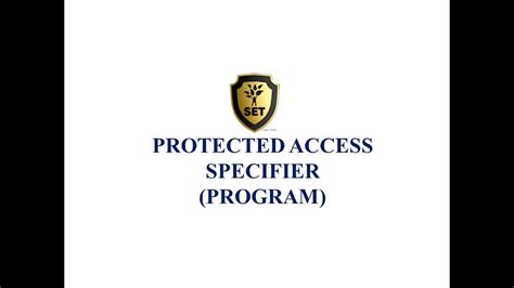Protected Access Specifierprogram Youtube