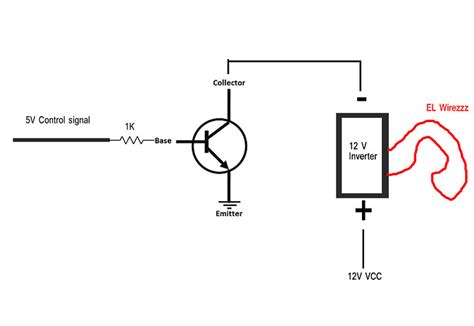 Transistor To Switch EL Wire On Not Giving Desired Voltage General Guidance Arduino Forum