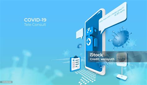 인공 지능을 갖춘 디지털 기술 채팅 봇과 모바일 응용 프로그램 온라인 의료 벡터 3d 원근 일러스트레이션 건강 진단에 대한 스톡 벡터 아트 및 기타 이미지 Istock