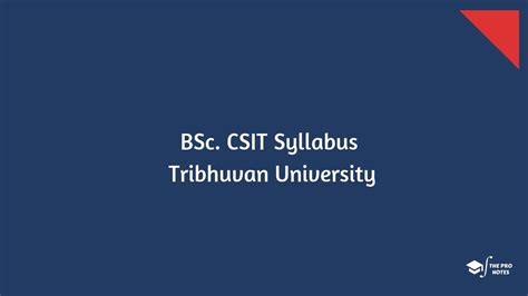BSc CSIT Syllabus TU The Pro Notes
