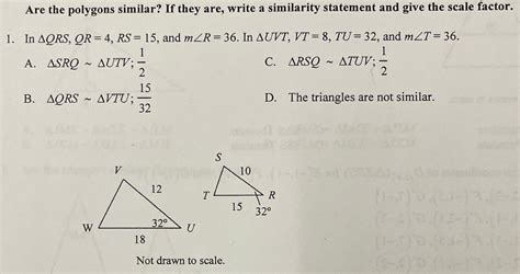 Solved Are The Polygons Similar If They Are Write A
