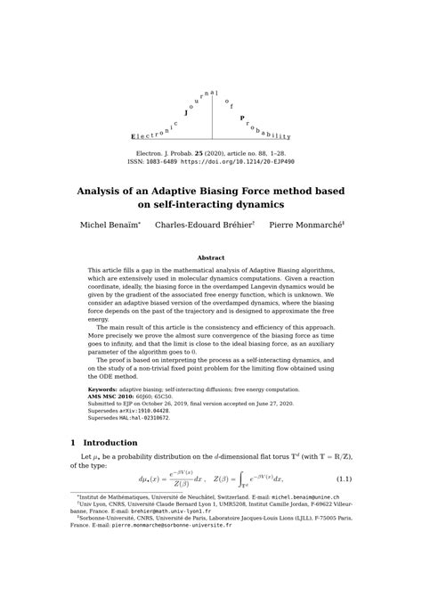 PDF Analysis Of An Adaptive Biasing Force Method Based On Self Interacting Dynamics