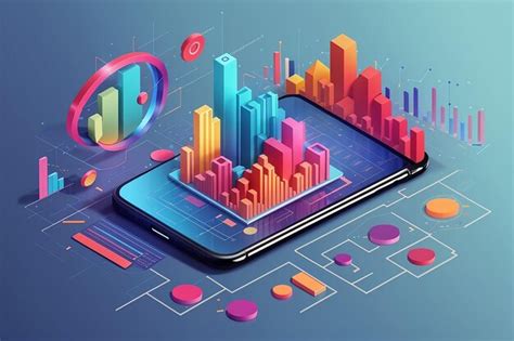 Premium Photo Online Statistics And Data Analytics Isometric
