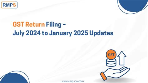 GST Return Filing JULY 2024 To January 25 GST UPDATES RMPS
