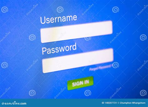 Closeup Of Password Box On Login Background Online Username And